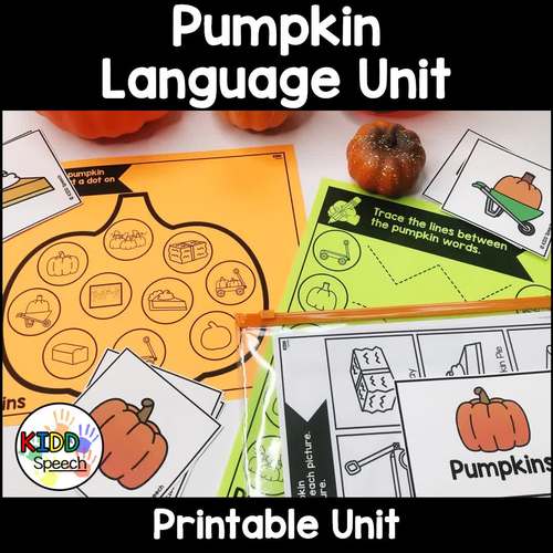 Preschool Speech Therapy Pumpkin Language Unit Printable Activities