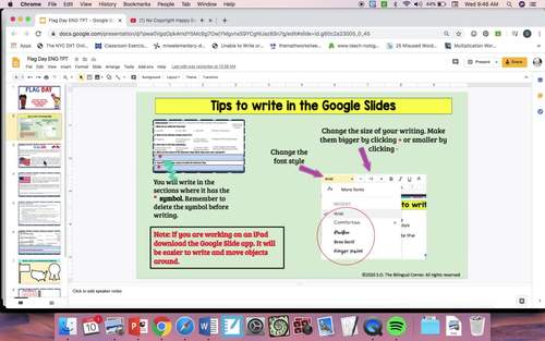Flag day reading - Google classroom - Distance learning - Activities