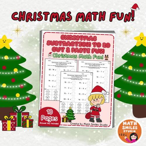 Christmas Subtraction to 20 Cut & Paste | Holiday Math Activities |1st ...