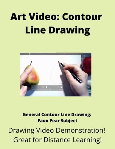 Art Drawing : Contour Still Life Video Demo Pear Middle High School College