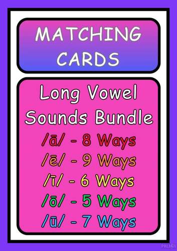 Complete BRIGHT Long Vowel Word & Picture Matching Card Bundle | TPT