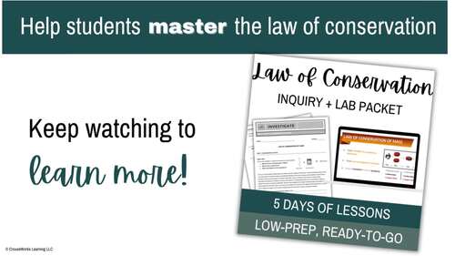 Law of Conservation of Mass Lesson by CrouseWorks Learning | TPT
