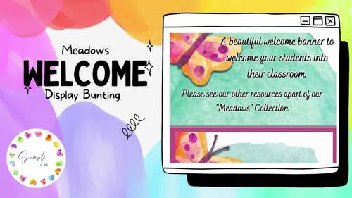 Printable | Welcome Banner | Watercolour | Meadows | Bunting Display