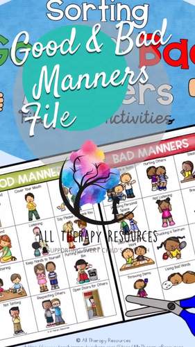 GOOD MANNERS WORKSHEETS FILE FOLDER | Good Manners at School Coloring Page