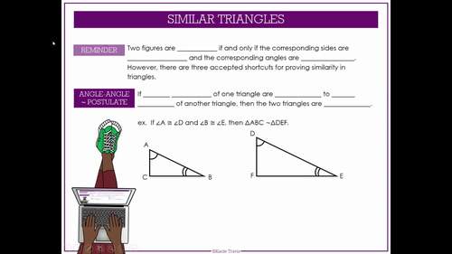 Geometry PowerPoint | Similar Triangles & Shortcuts DISTANCE LEARNING