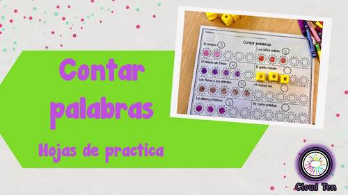 Contar palabras - Hojas de practica - Conciencia fonologica by Cloud Ten