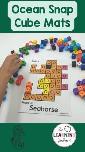 NO PREP Ocean Sea Animals Snap Cube Mats for Fine Motor Skills | TPT