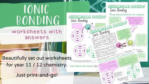 Ionic bonding worksheets with answers high school chemistry | TPT