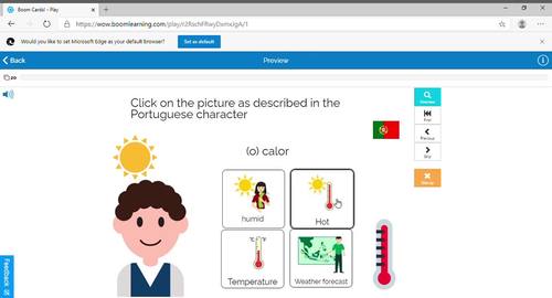 Portuguese Boom Cards™ WEATHER and NATURE Boom Cards™ Portuguese