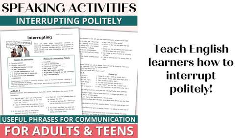 Adult Esl Speaking Activities For Conversational English Interrupting