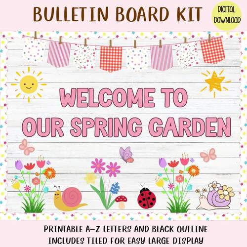 Spring Bulletin Board | Welcome to Our Spring Garden Decor | TPT