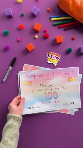 100 Days of School Certificates | Celebration Awards | 8 Different Designs