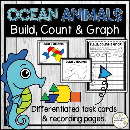 Animals Themed Pattern Blocks BUNDLE of Games, Centers and Activities