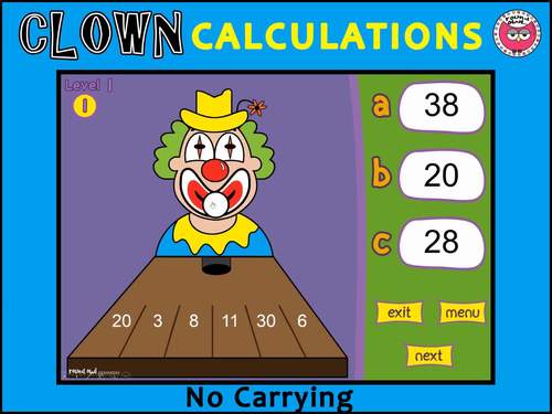 Double digit addition - Clown Calculations by Round Owl Resources
