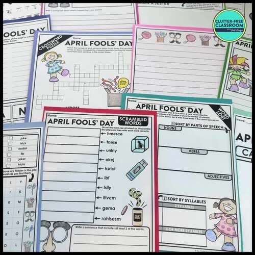 APRIL FOOLS DAY ACTIVITY PACKET word search early finisher activities ...