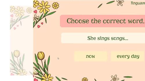 Present Simple vs Present Continuous. Interactive quiz by Linguamao ESL