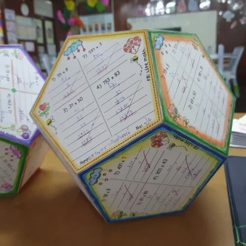 1-2 Digit Multiplication Ball Craft | Math Worksheets & Activity