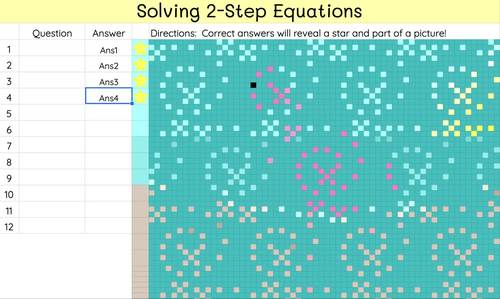 Equations of Perpendicular Lines Digital Pixel Art by Try-Angle Math