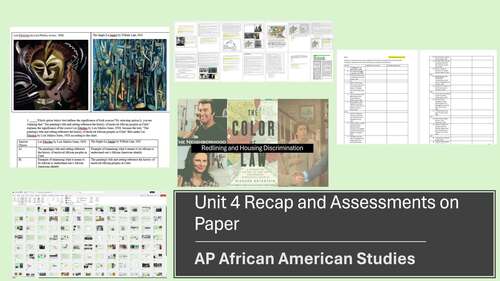 AP African American Studies Units 1, 2, 3 and 4 Recap and Tests (paper)