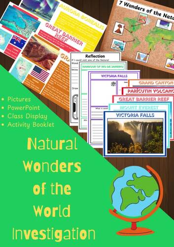 NATURAL WONDERS OF THE WORLD - Research project, Booklet, Display Board