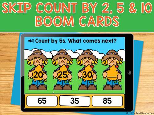 Fall Skip Counting By 2, 5 and 10 Boom Cards | Scarecrow Numbers Within 100