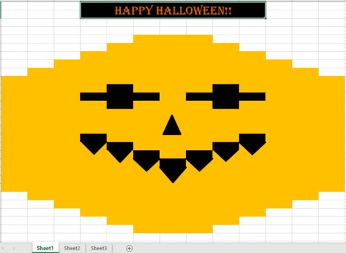 Halloween Pumpkin Art Project in Excel by Mary Hall | TPT
