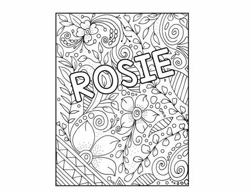 Custom Name Coloring Pages, Editable Floral Coloring Worksheets, Editable