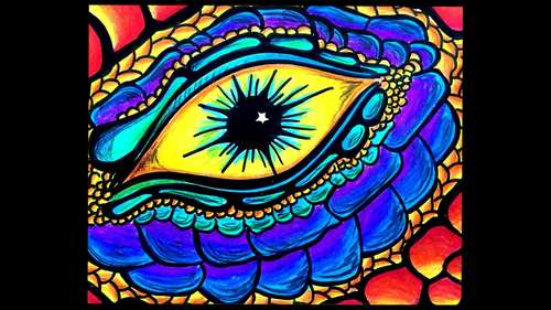 Oeil de dragon - Arts plastiques by Art with Creations Claudia Loubier