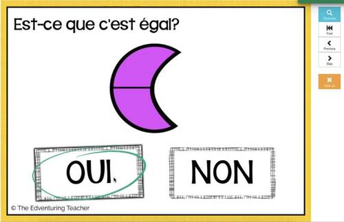 Equal or Unequal Fractions French Digital Boom Cards by The Edventuring ...