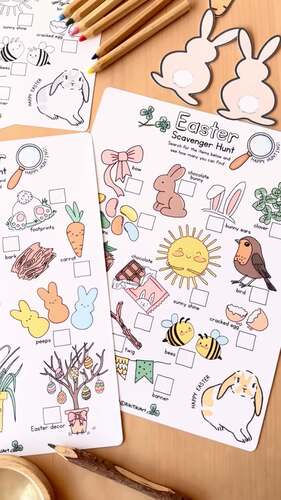 Easter Scavenger Hunt for Kids vs Coloring Pages, Easter Egg Treasure Hunt