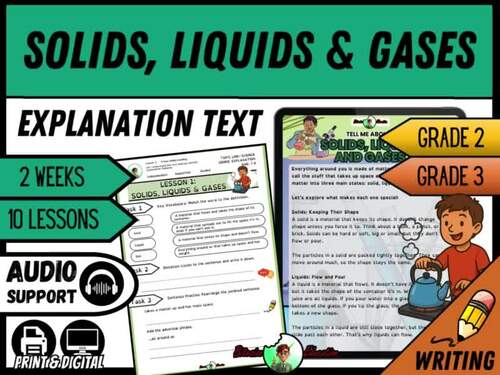 Solids, Liquids and Gases | Explanation Writing Pack | Grade 2/3