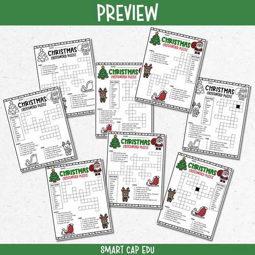 Christmas Crossword Puzzles | Holiday Vocabulary Fun for Grades 2–4