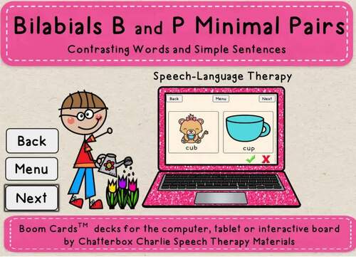 Bilabials B and P Minimal Pairs Contrasting Words and Simple Sentences ...