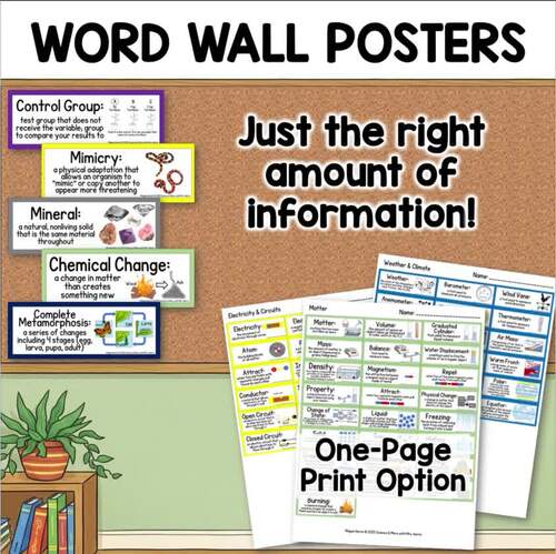 Science Vocabulary Word Wall Posters by Science & More with Mrs. Harris