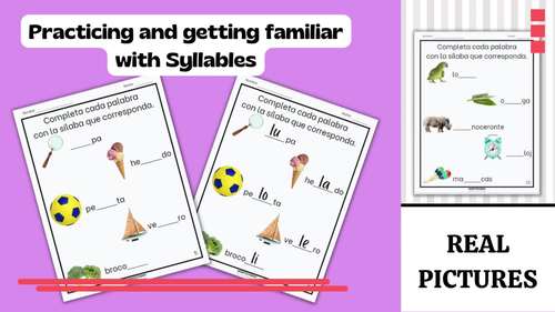 Spanish Syllables Activity. Actividad de Sílabas en Español. | TPT