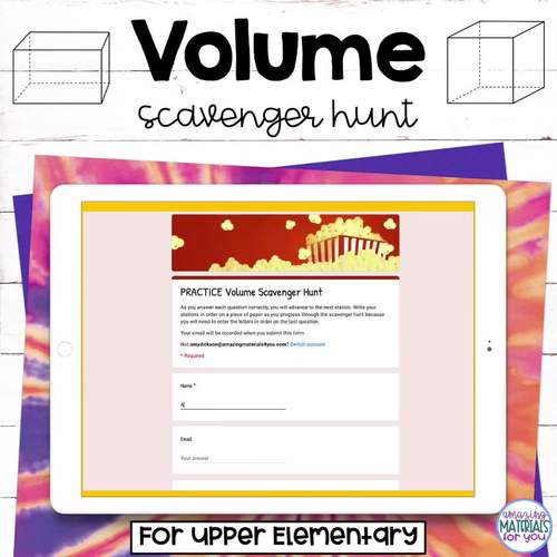 Volume of Cubes and Rectangular Prisms Scavenger Hunt | TPT