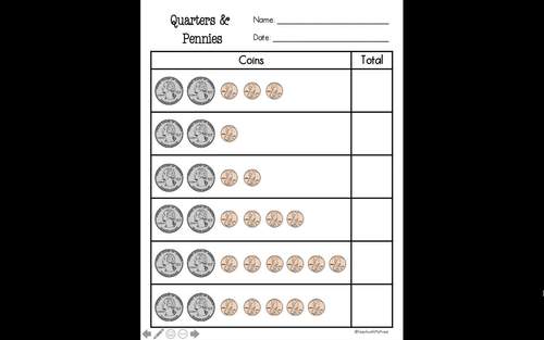 Counting Quarters with Dimes, Nickels, and Pennies | Math for Special ...