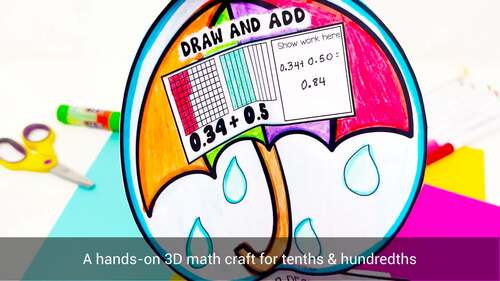3D Spring Math Craft | Fractions with Denominators of 10 and 100 by ...