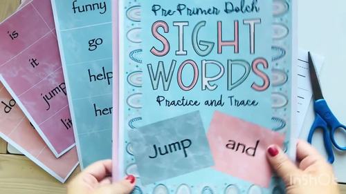 SIGHT WORD Practice Cards - Practice and Trace - Boho Themed - Pre-Primer