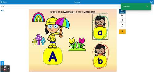 Happy Spring Upper To Lowercase Letter Recognition Preschool Boom Cards ...