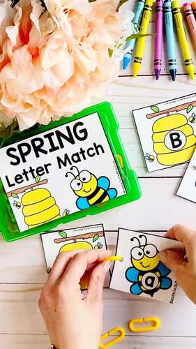 Spring Task Boxes, Spring Kindergarten Literacy Centers, Letter ...