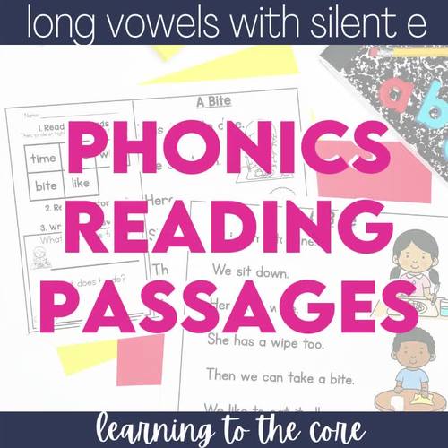 Phonics Decodable Reading Passages | Long Vowels with Silent e | TpT