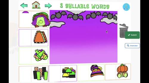 Multisyllabic Words GAME - Build a Witch - Halloween/ Fall/ Autumn