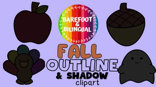 Fall Outline & Shadow Clipart | Fall Clipart for Crafts and Activities