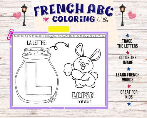 French ABC Coloring by Power Kids by Marina | TPT