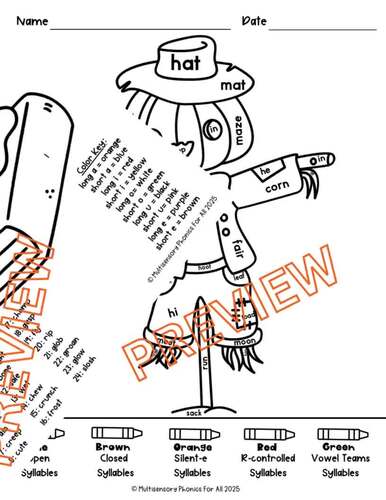 Fall & Halloween Phonics Activities-6 Syllable Types, Long/Short Vowels ...