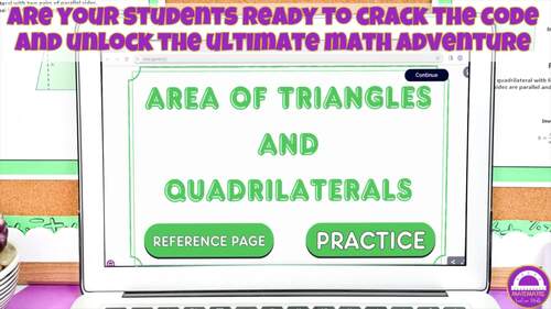 Finding Area of Quadrilaterals and Triangles Code Breaker Digital Activity