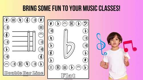 Music Notes & Symbols Play Dough Mats | Tracing Sheets | TPT Easel ...