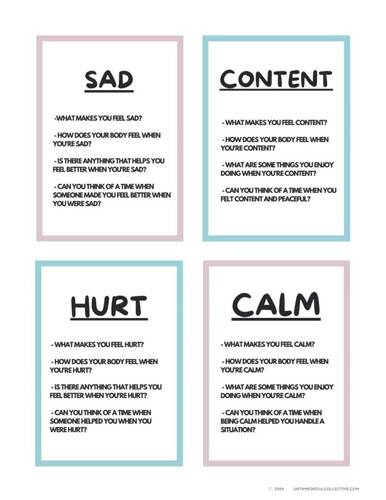 Printable Emotion Cards for Kids | Emotional Regulation and Coping Skills