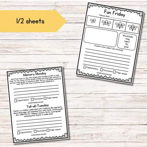 April Writing Prompts-Daily Morning Work-Informational Writing for 2nd ...